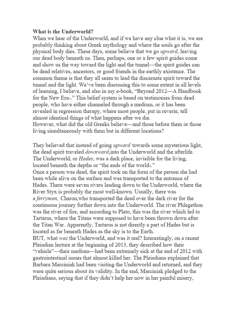 Understanding the Underworld in Mythology | PDF