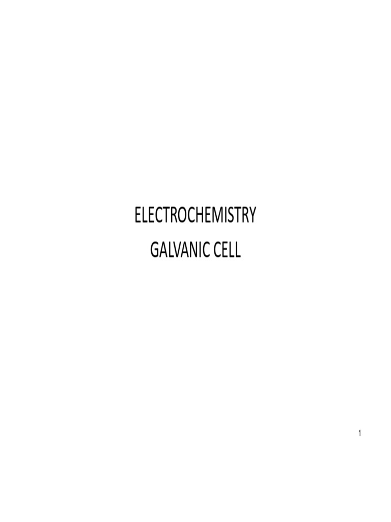 Galvanic Cell Electrochemistry Guide | PDF | Electrochemistry | Redox