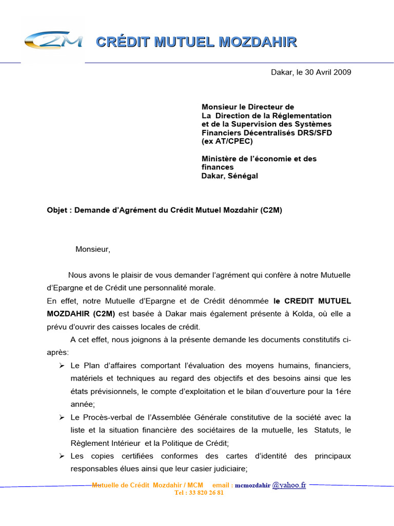 10 - Demande D'agrément | PDF