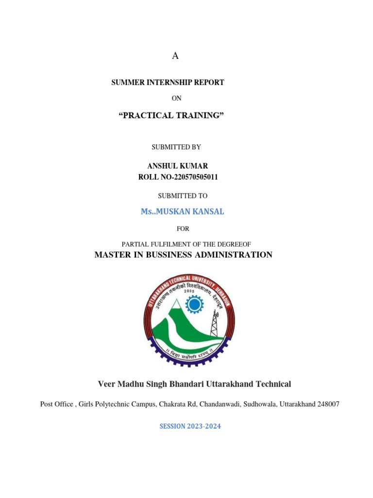 Anshul DTDC Report | PDF