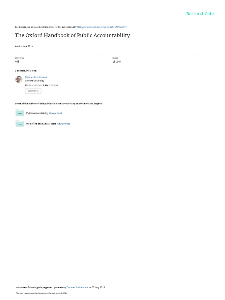 2014 Oxford Handbookof Public Accountability CH 1 | PDF ...