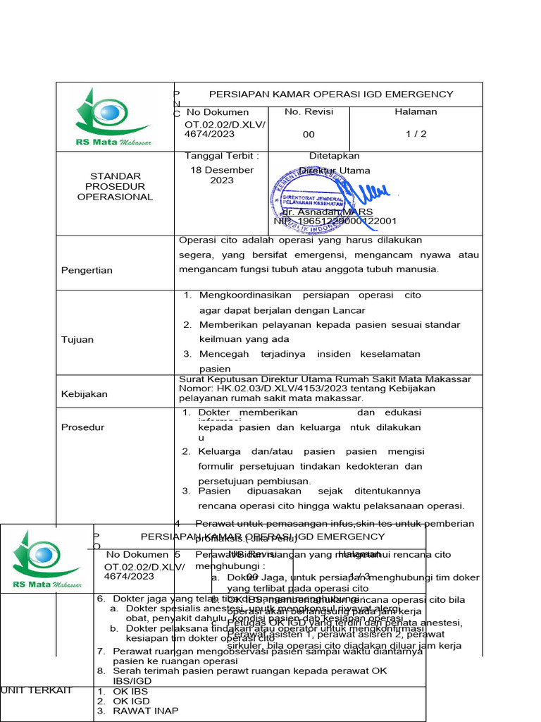 Sop Ok Cito Igd | PDF