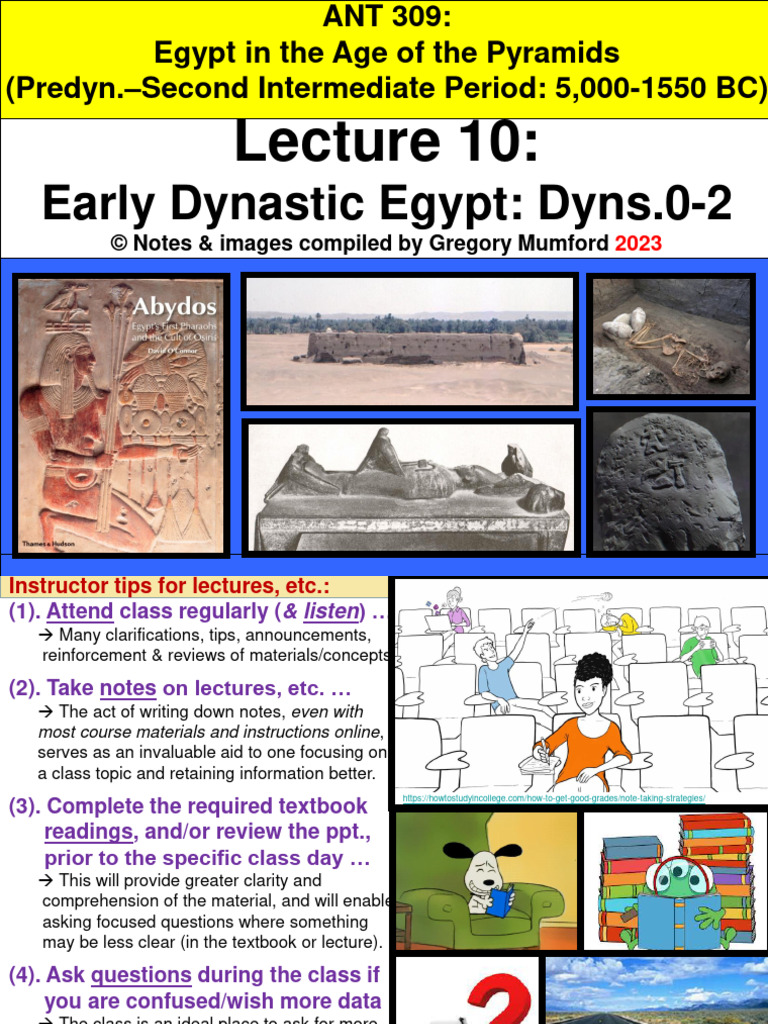 Anth 309 PPT Lecture 10 Dynasties 0 2 Ab | PDF | Ancient Egypt