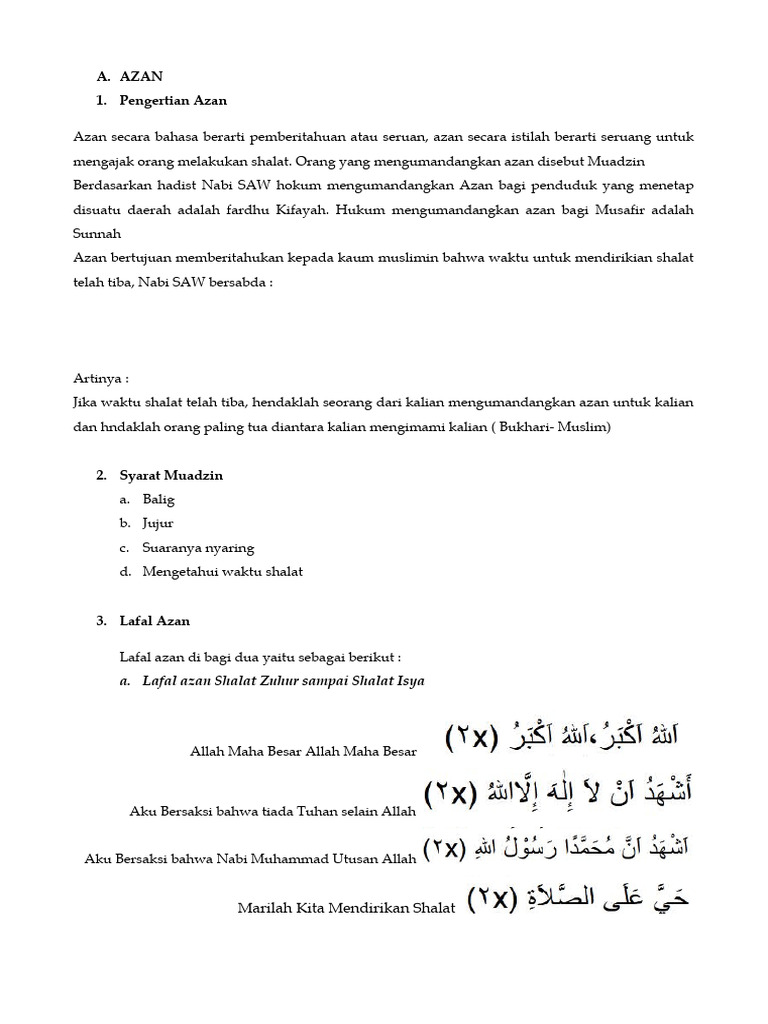 Panduan Lengkap Azan dan Muadzin | PDF