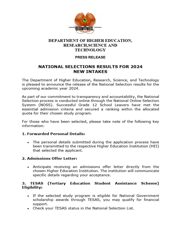 Press Release - New Intakes | PDF