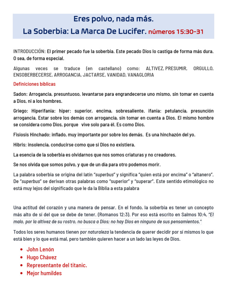 Eres polvo | PDF | Satán | Pecado