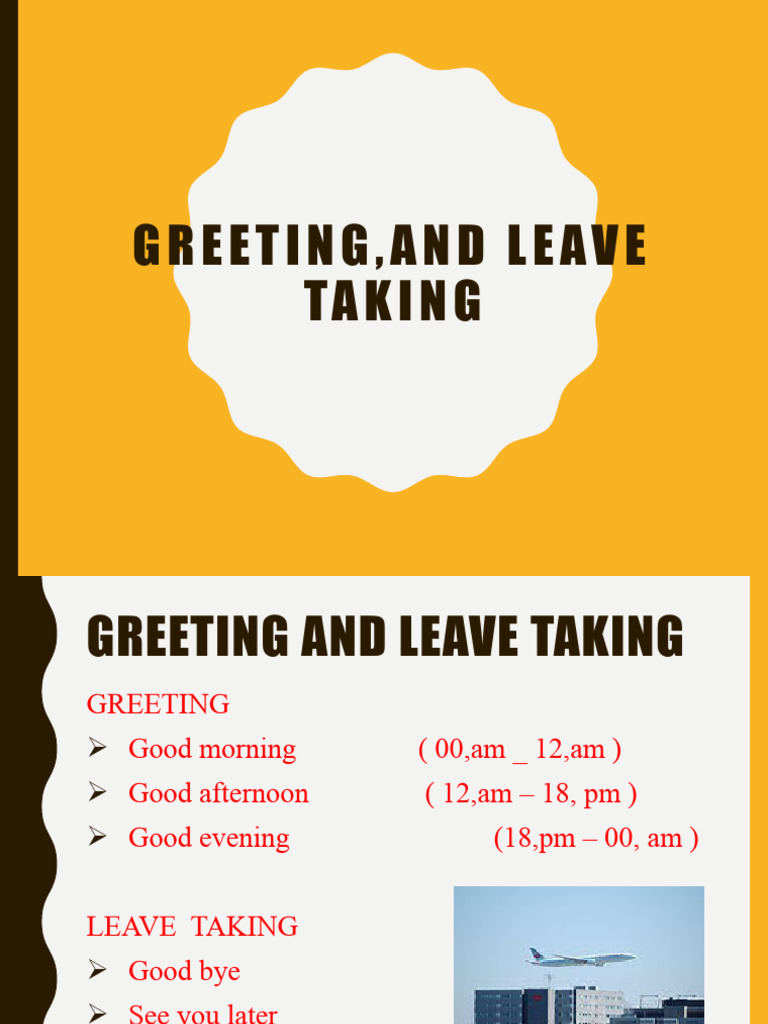 Greeting and Leave Taking | PDF | Home & Garden