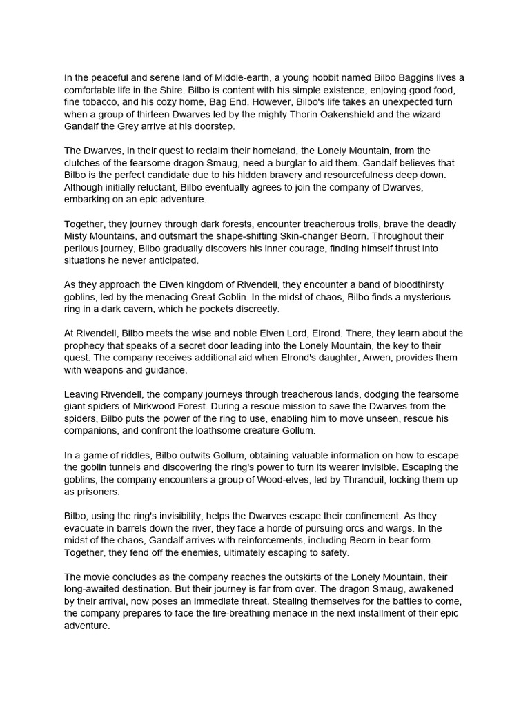 The Hobbit 1 | PDF | Bilbo Baggins | Middle Earth Books