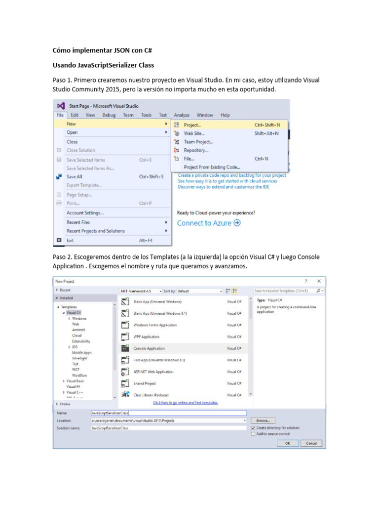 Cómo Implementar JSON Con C# | PDF | C Sharp (lenguaje de programación) | Archivo de computadora