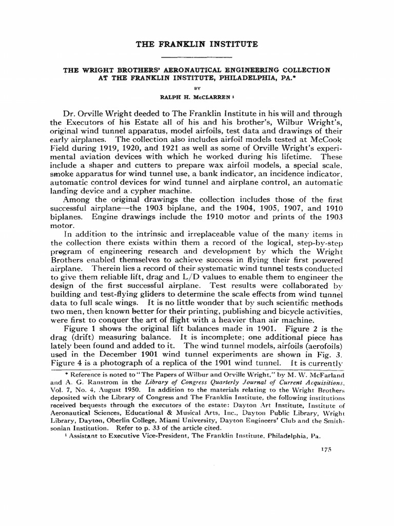 Project | PDF | Wright Brothers | Airfoil