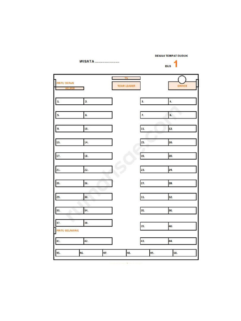 Denah Bus Isi 50 | PDF