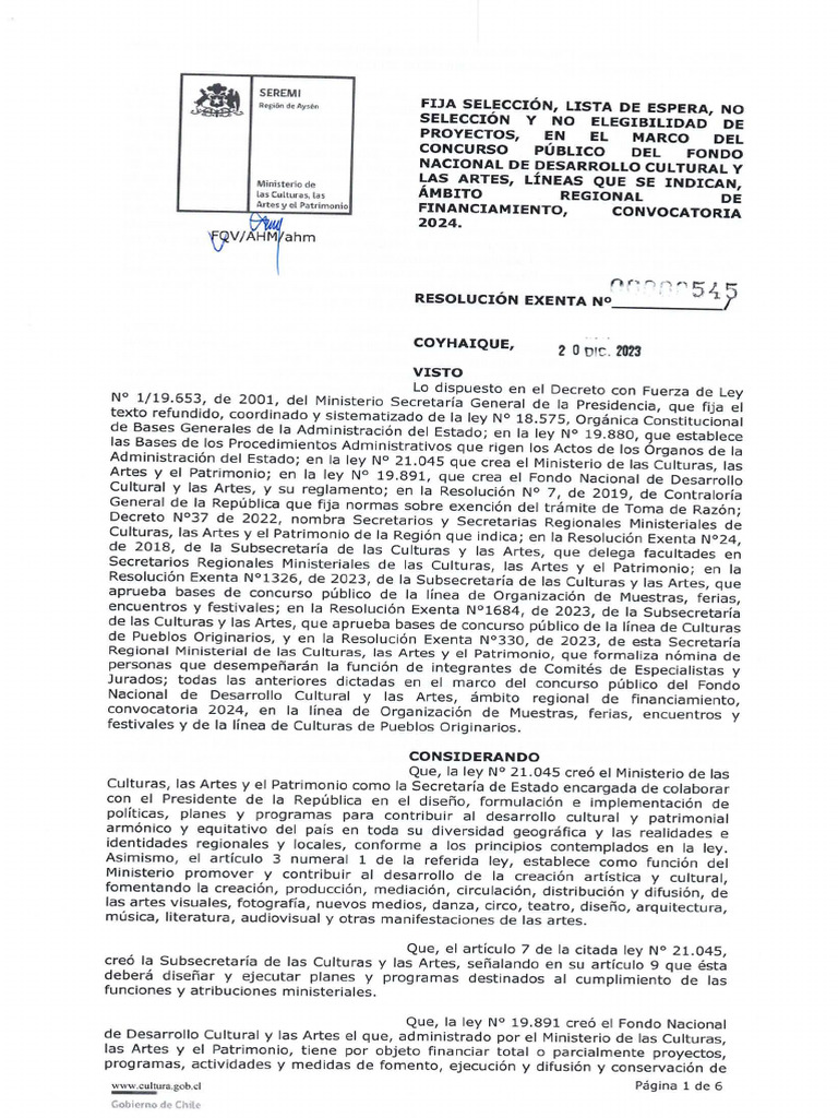 Aysen Rex N¯545 de 20.12.2023 | PDF