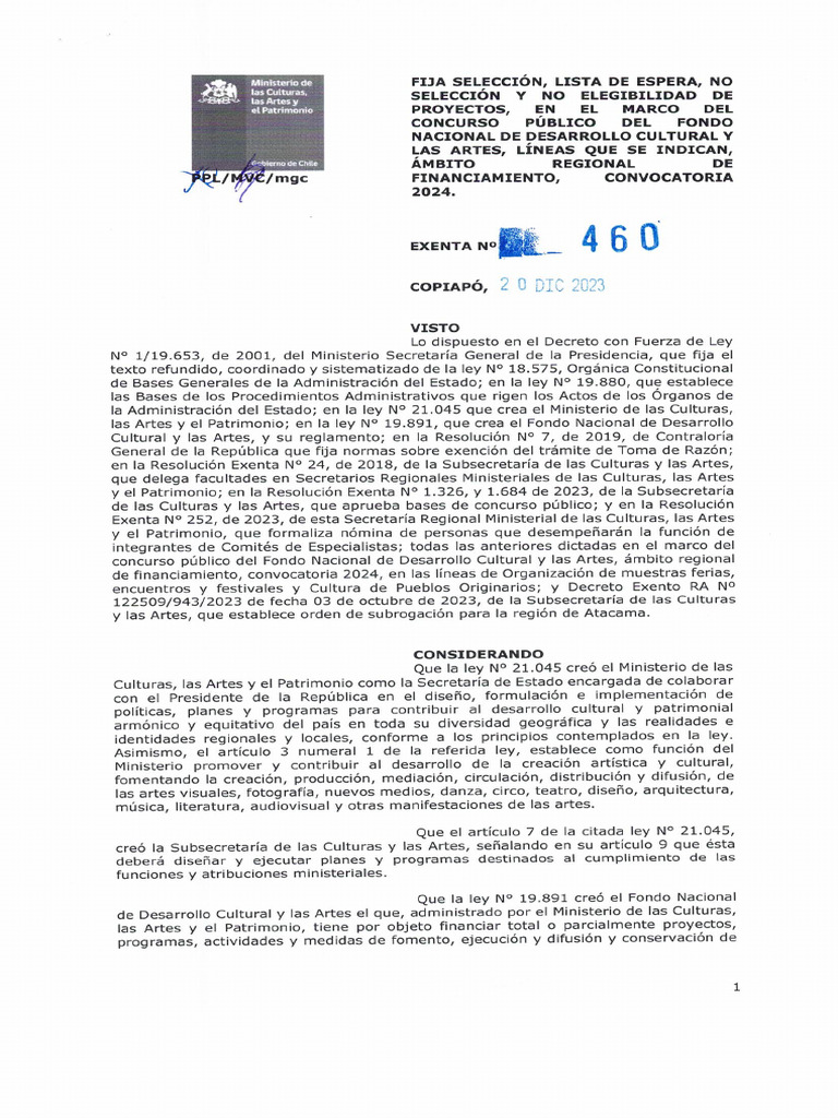 Atacama Rex N 460 de 20.12.2023 | PDF