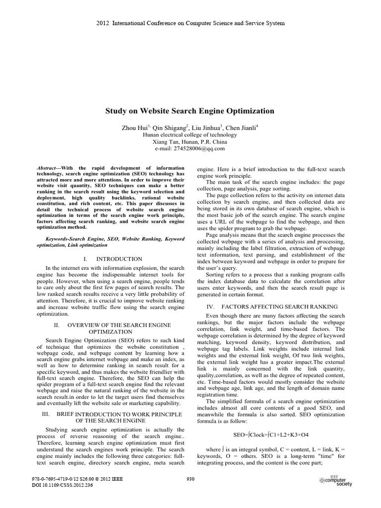 Hui 2012 | PDF | Search Engine Optimization | Search Engine Indexing