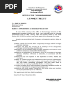 Appointment of Barangay Secretary | PDF | Government | Social Institutions