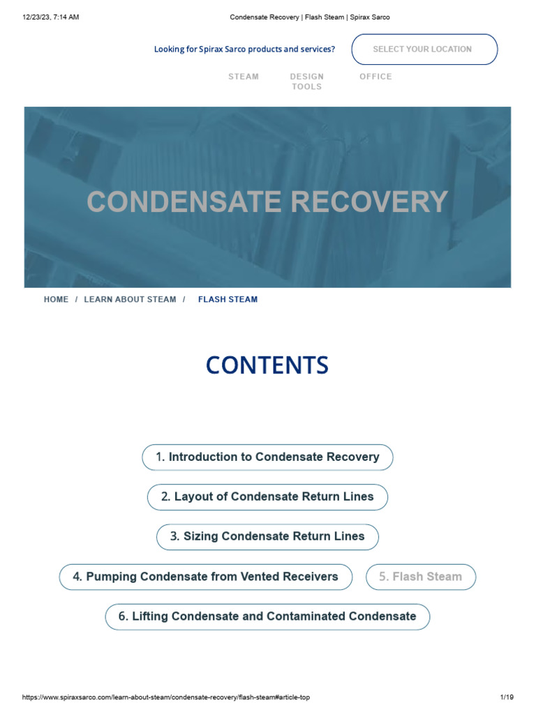 Condensate Recovery - Flash Steam | PDF | Steam | Boiler