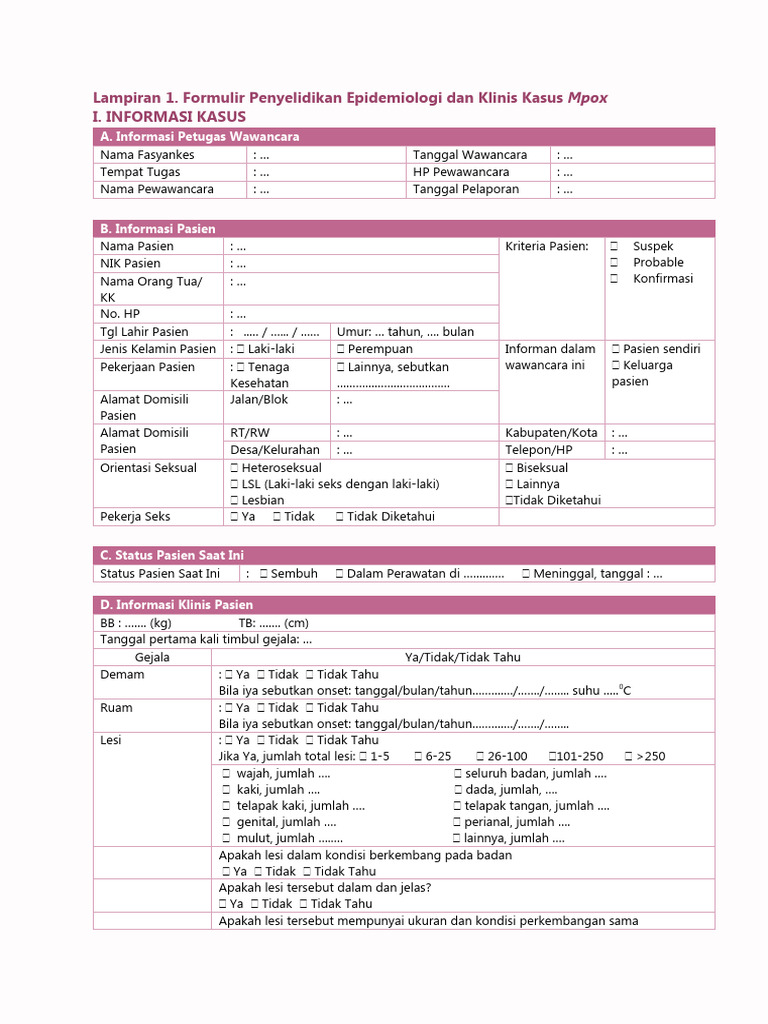 Form PE Mpox-2023 | PDF