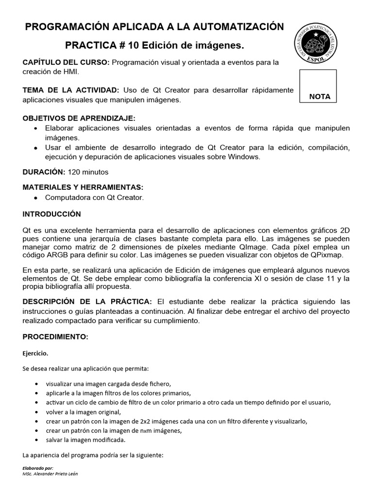 Práctica 10 Programación Aplicada | PDF