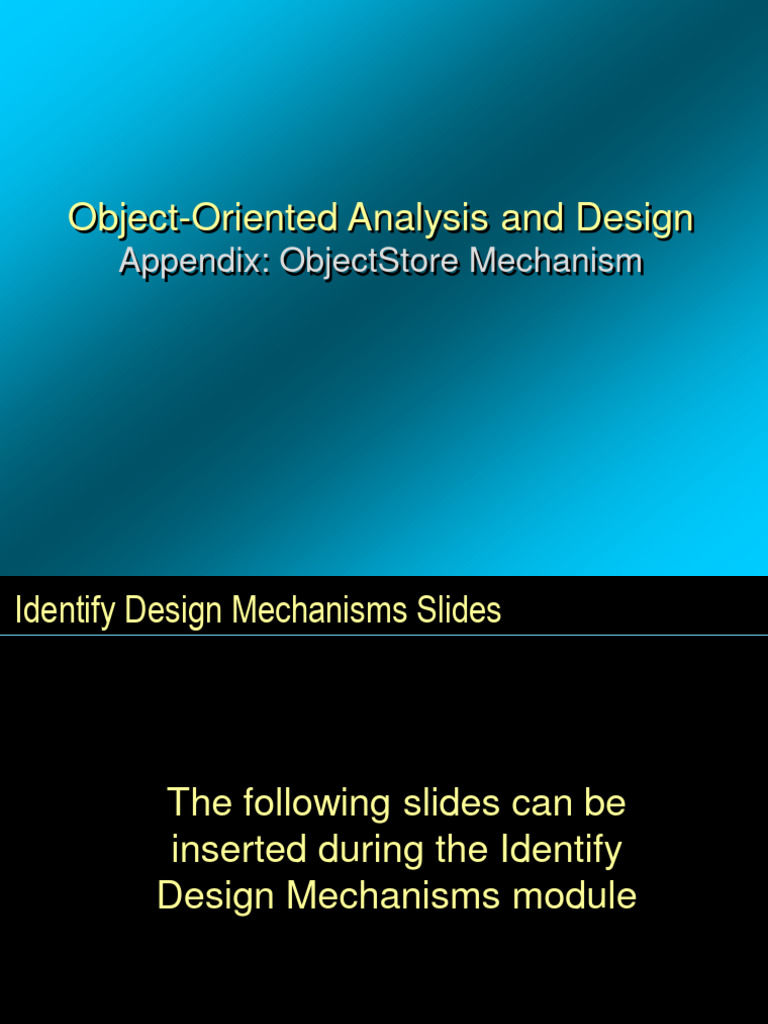 ObjectStore Mechanism | PDF