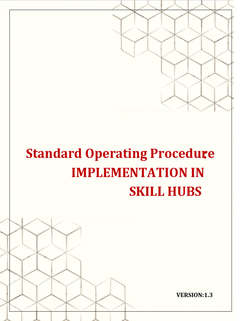 Standard Operating Procedure-Skill Hub Initiative PMKVY 6 | PDF