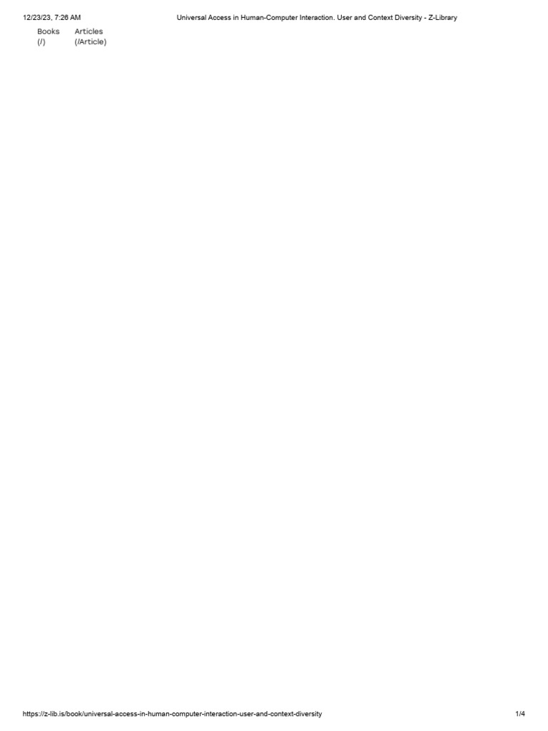 4.universal Access in Human-Computer Interaction. User and Context Diversity - Z-Library | PDF ...