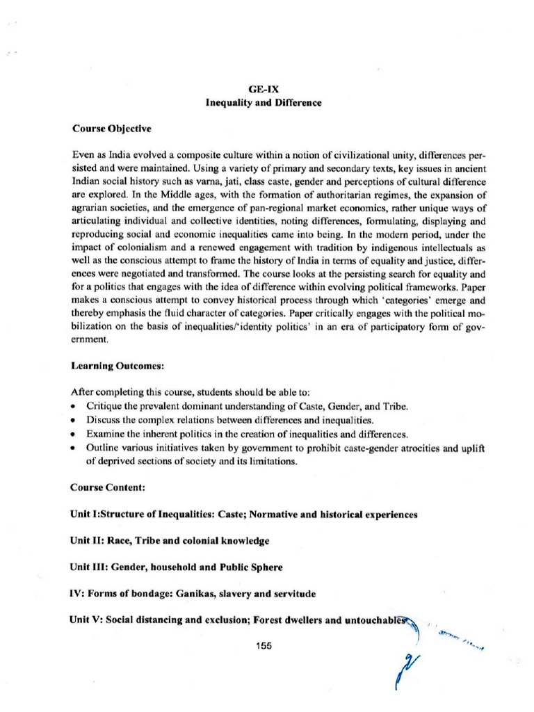 GE-His Sem 4 Syllabus | PDF | Caste | Gender