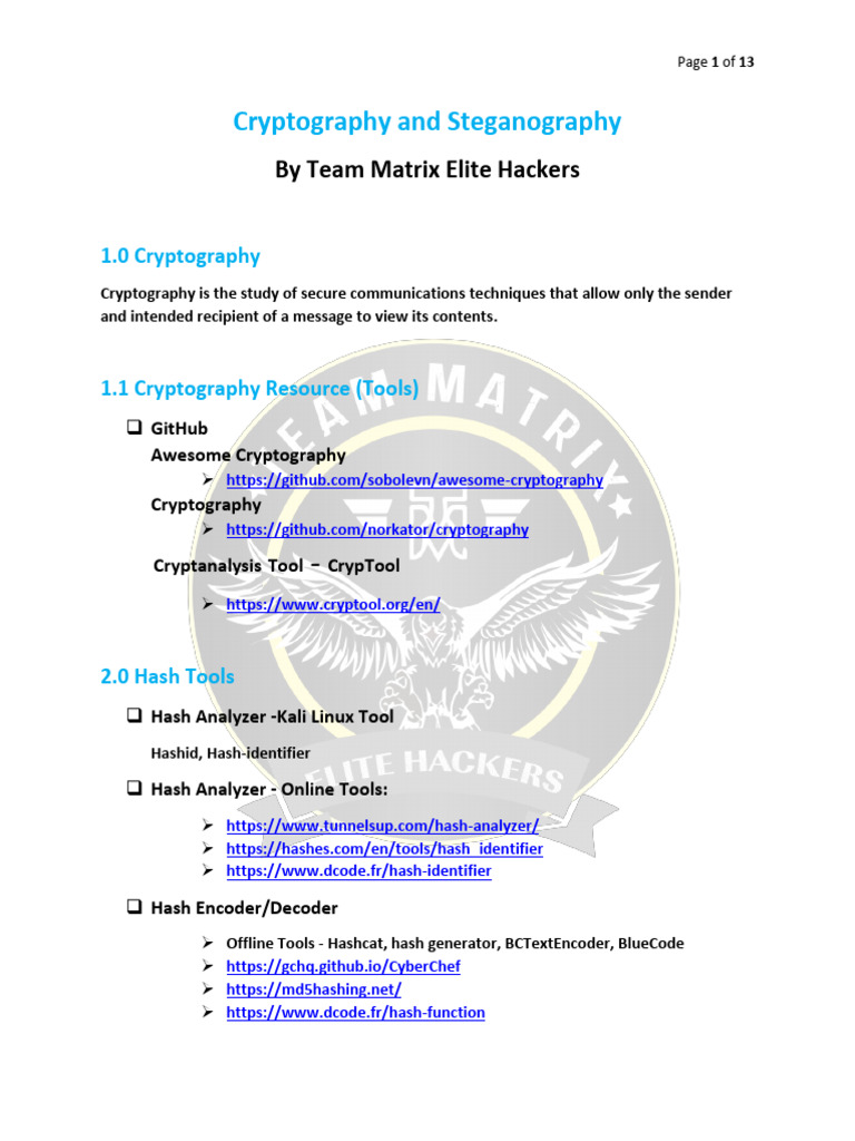 Cryptography and Steganography | PDF | Cryptography | Cipher