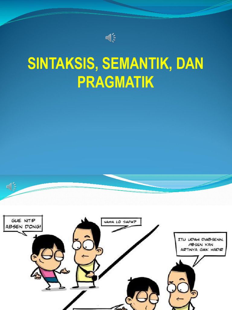 06 - Sintaksis, Semantik, Pragmatik#suara | PDF