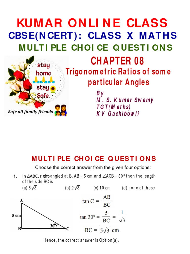 MCQ - Trignometry - 2 (Ans) | PDF | Trigonometry | Elementary Mathematics