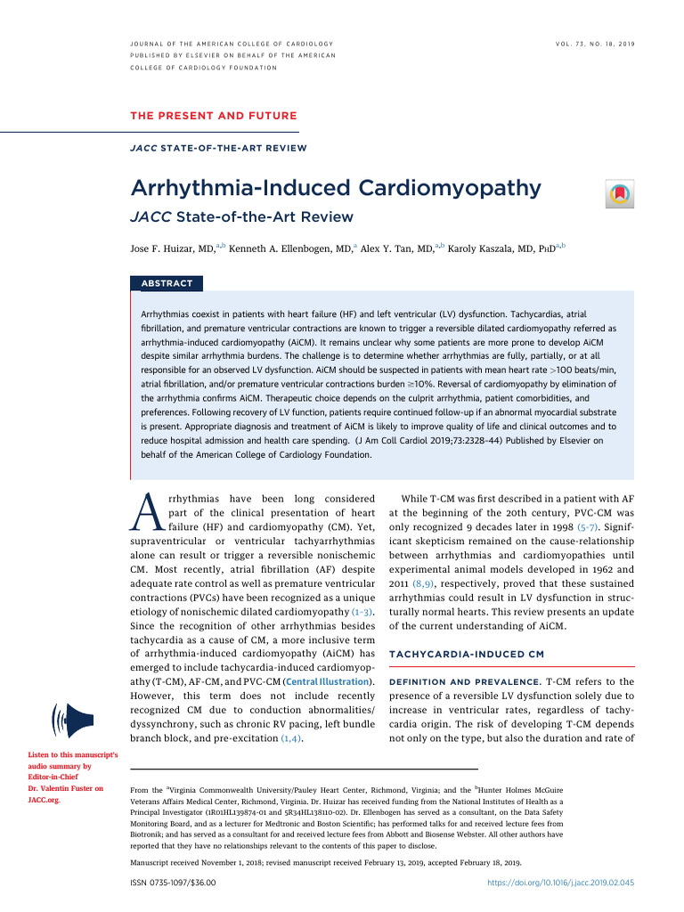 Arrhythmia-Induced Cardiomyopathy | PDF | Causes Of Death | Circulatory ...