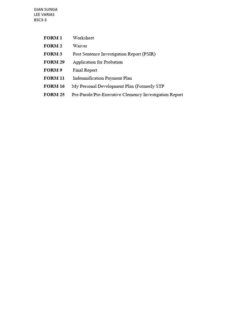 Ppa Forms Eto Na Takaga | PDF | Probation | Sentence (Law)