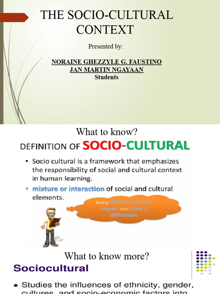 Socio Cultural Context | PDF | Social Science