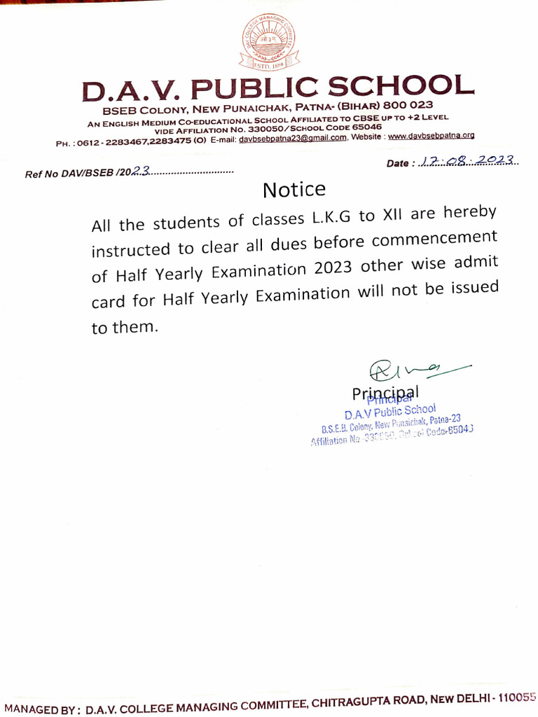 Notice For Students | PDF