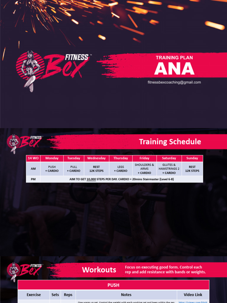 Ana Training Plan 14 WO | PDF | Physical Fitness | Physical Exercise