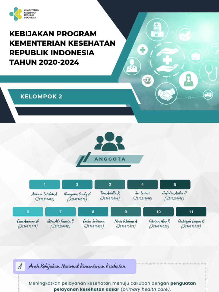 Kebijakan Program Kemenkes Ri Tahun 2020-2024 | PDF
