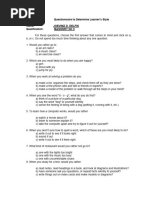 VARK Learning Styles Self Assessment Questionnaire | PDF | Learning ...