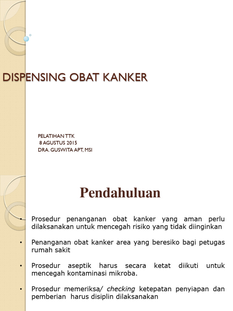 Prosedur Dispensing Obat Kanker | PDF