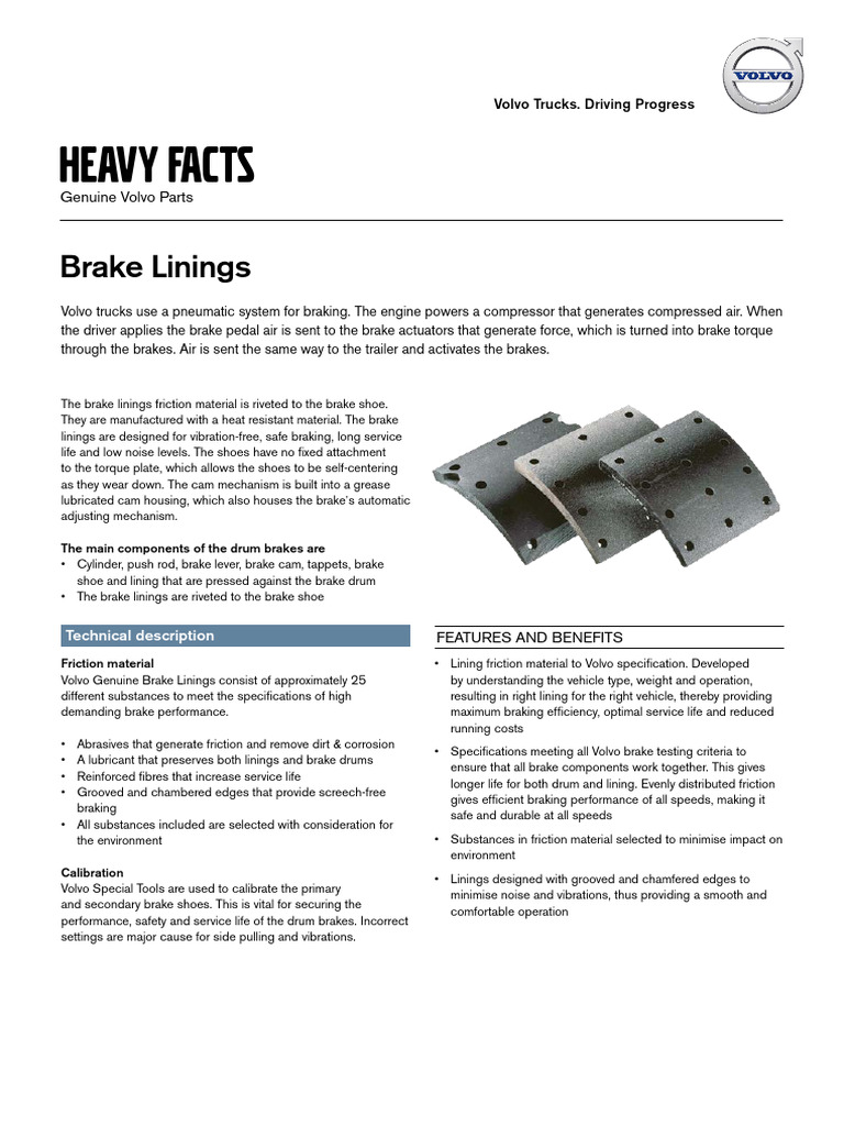 Heavy Facts Brake Linings | PDF | Brake | Truck