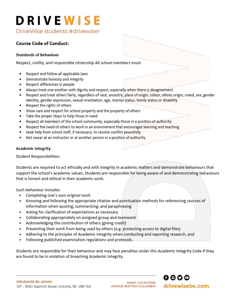 ++DriveWise Code of Conduct | PDF