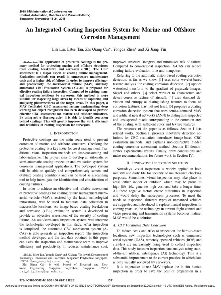 An Integrated Coating Inspection System For Marine and Offshore ...