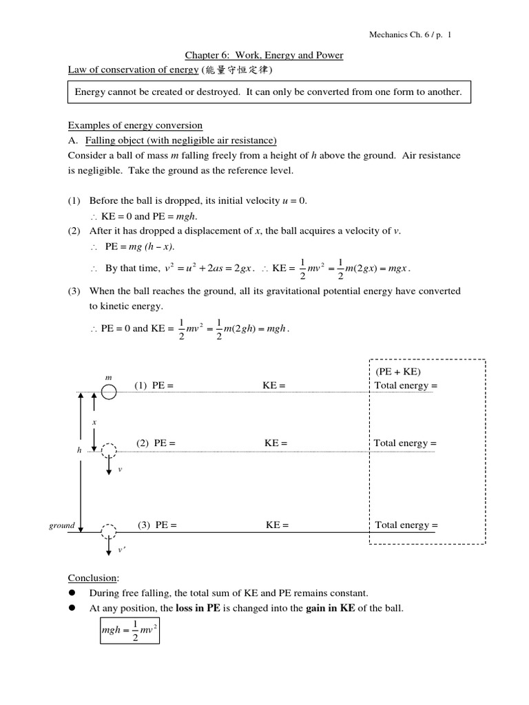 Book 2 CH 6 Work Energy and Power Part 1 | PDF | Mass | Newton's Laws Of Motion