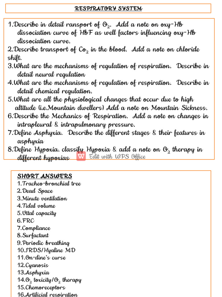 Respiratory System | PDF | Science & Mathematics