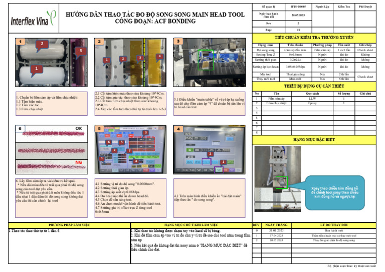 Ifjs-d0005 (r.2) Hướng Dẫn Thao Tác Đo Độ Song Song Main Head Tool Cđ Acf Bonding 20.07.2023 | PDF