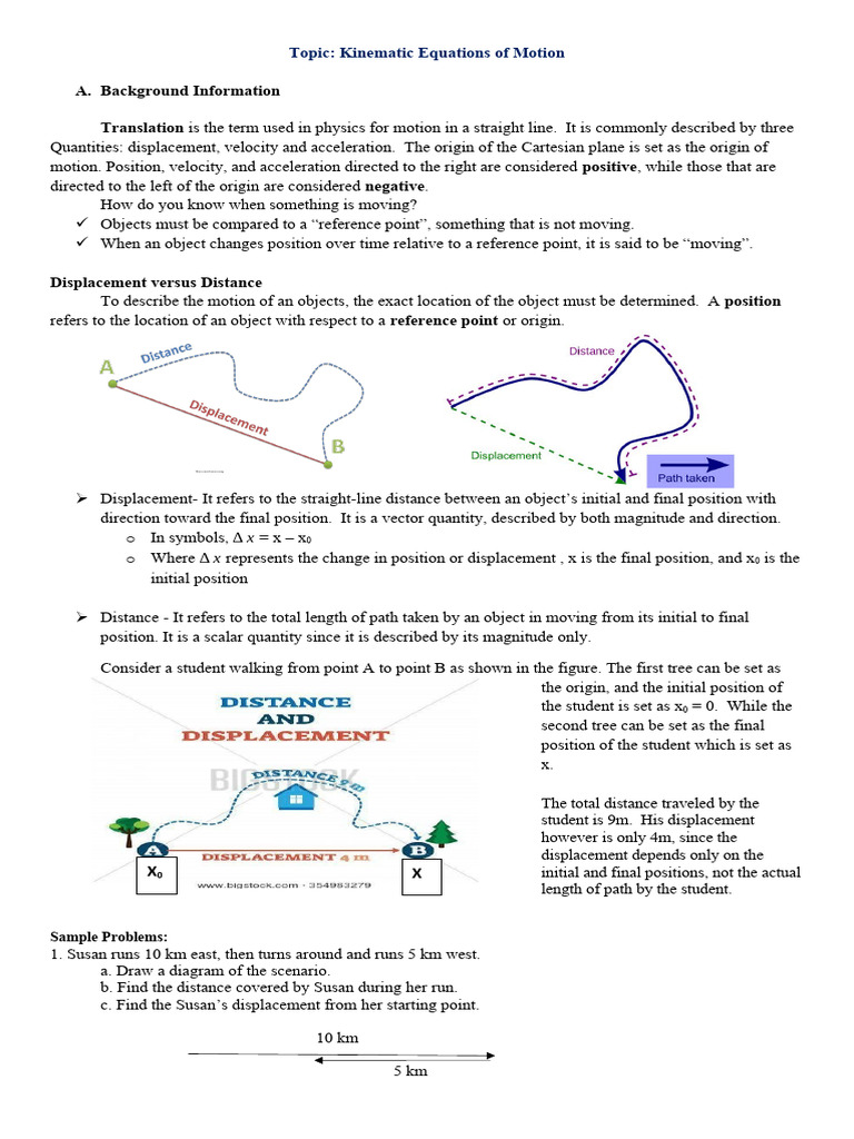 Kinematics Pdf Speed Euclidean Vector
