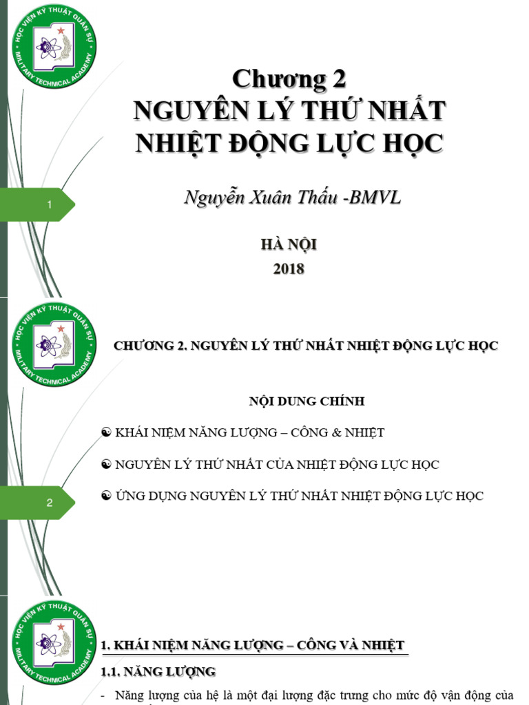 Chuong 2 Nguyen Ly Thu Nhat Nhiet Dong Luc Hoc | PDF