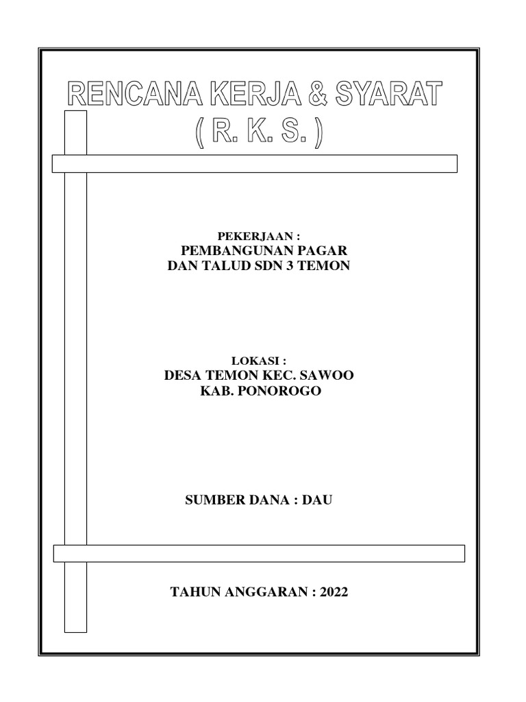 Contoh RK3 Pekerjaan Konstruksi SD | PDF