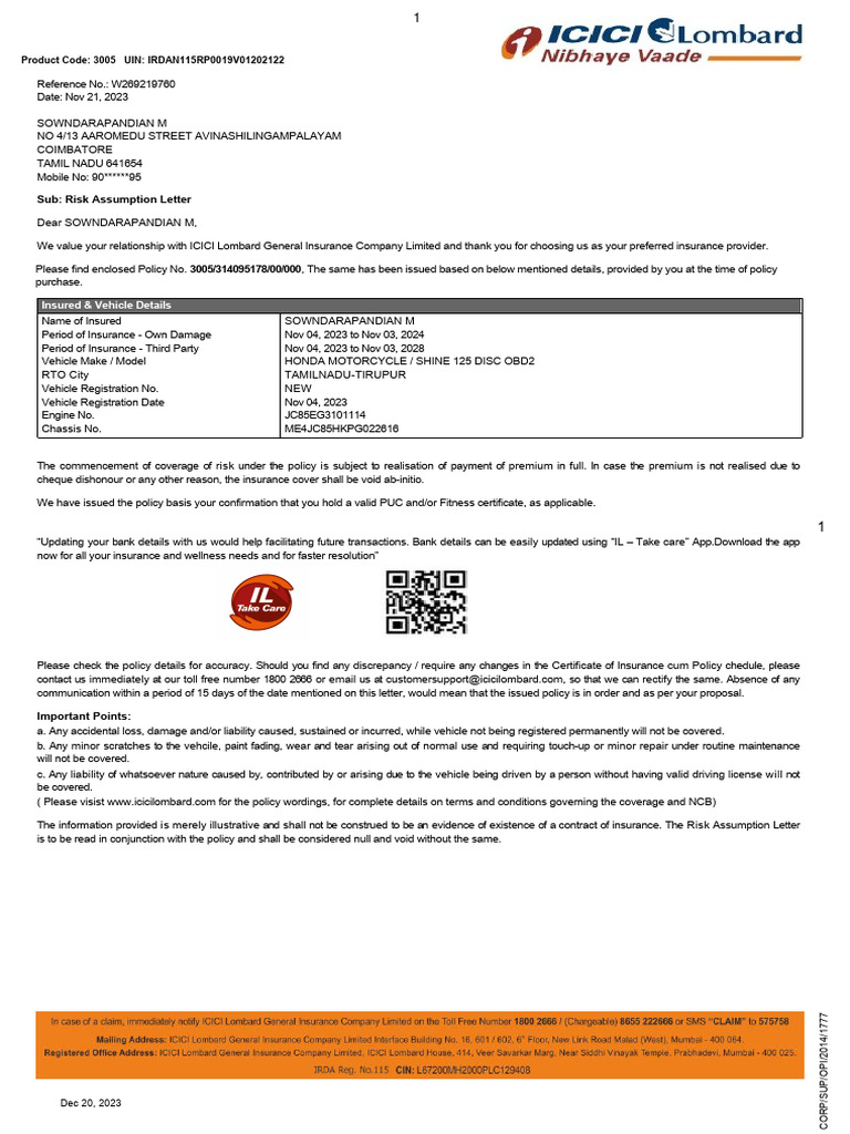 Insurance Policy Confirmation | PDF | Insurance | Pro Rata