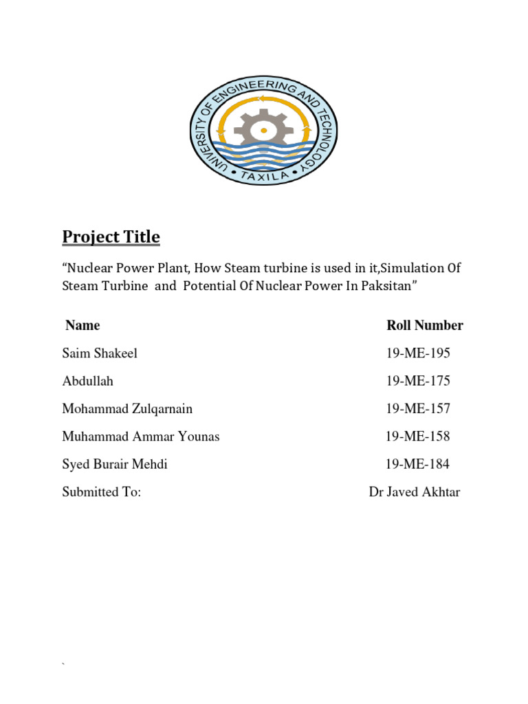 Power Plant Project D Section | PDF | Nuclear Power | Nuclear Reactor