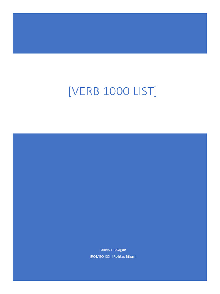 1000 Verb With All Forms | PDF