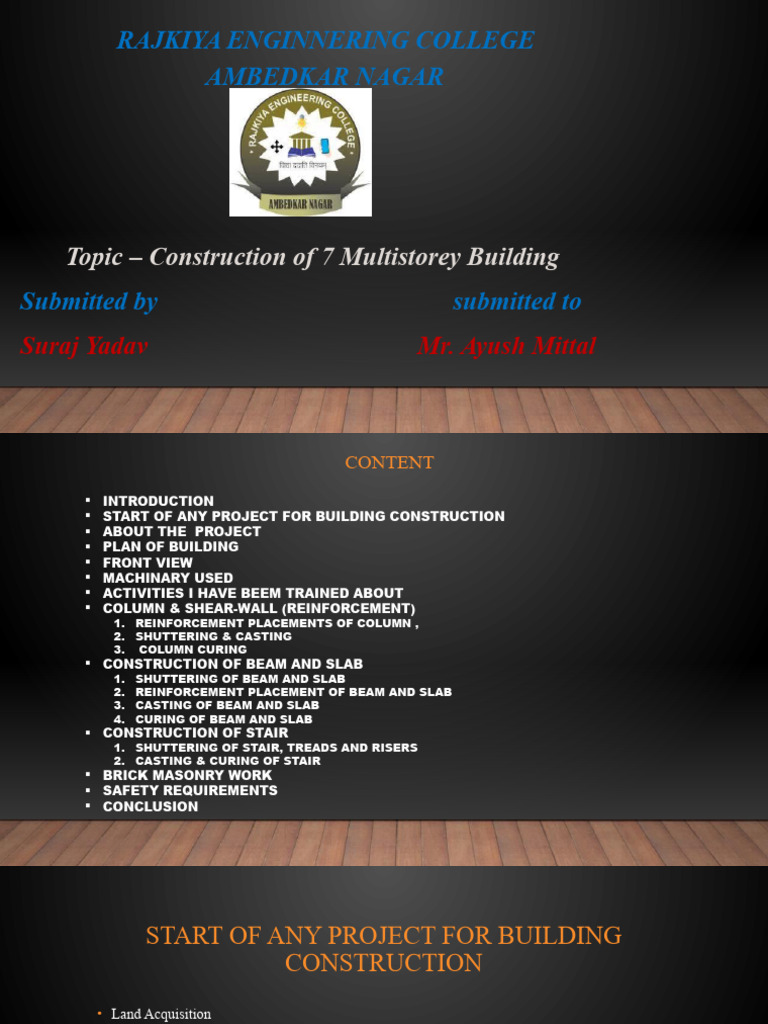 Construction of 7 Multi-Storey Buildings | PDF | Stairs | Masonry